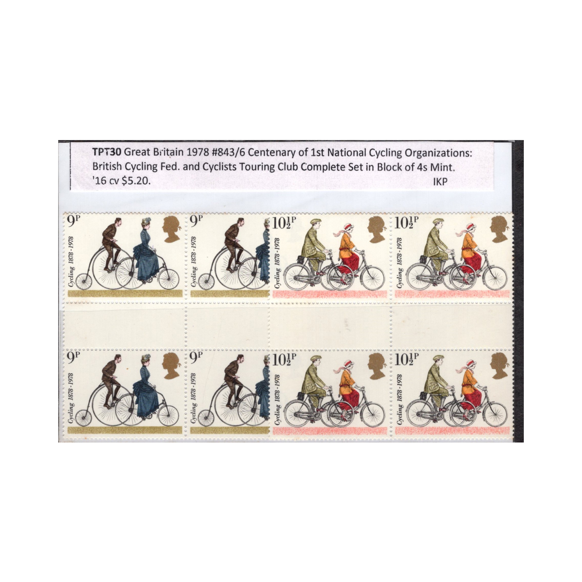Great Britain 1978 #843/6 Centenary of 1st National Cyling ...